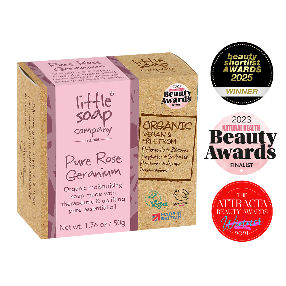 Organic Rose Geranium Travel Size Mini Soap 50g – Little Soap Company